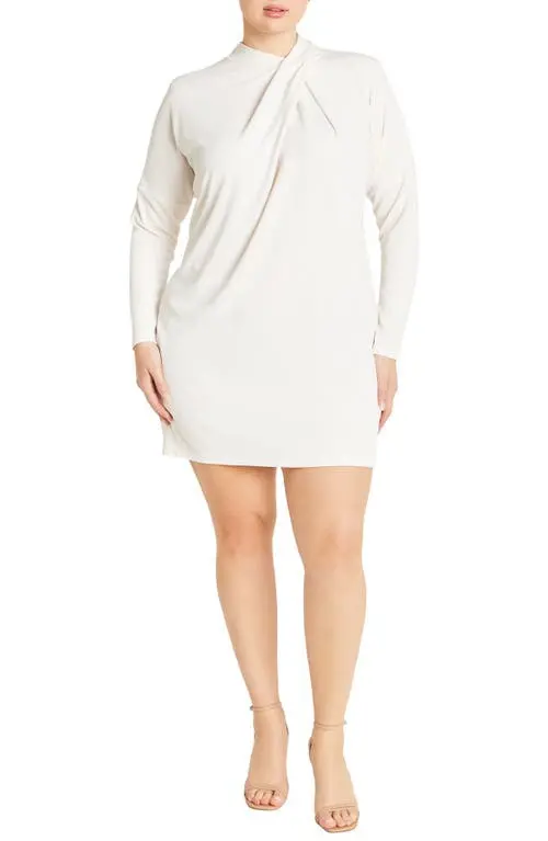 City Chic Wrap Neck Mini Dress