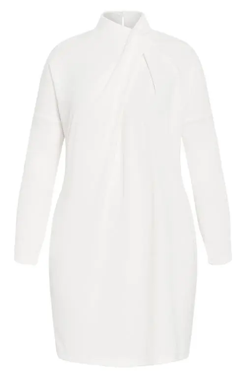 City Chic Wrap Neck Mini Dress