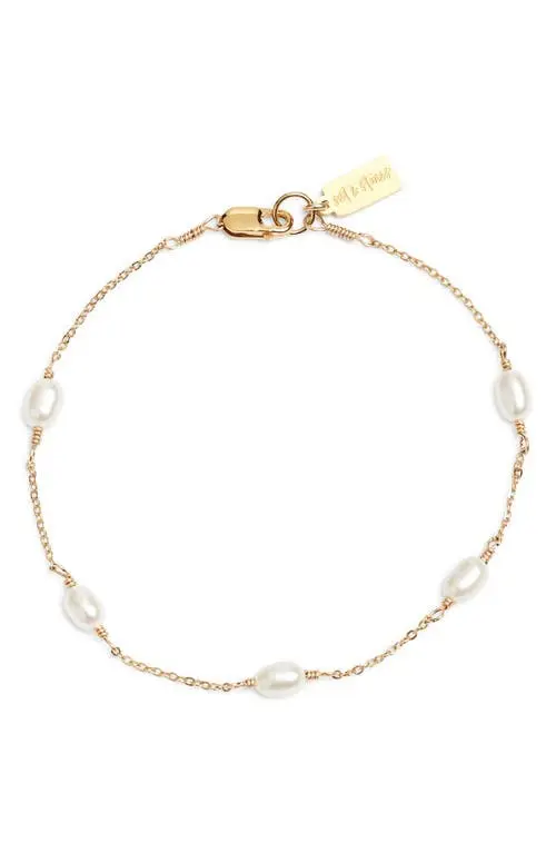 SET & STONES Madeline Freshwater Pearl Station Bracelet - Gold
