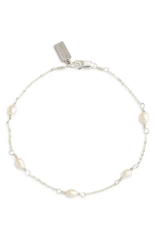 SET & STONES Madeline Freshwater Pearl Station Bracelet - Silver