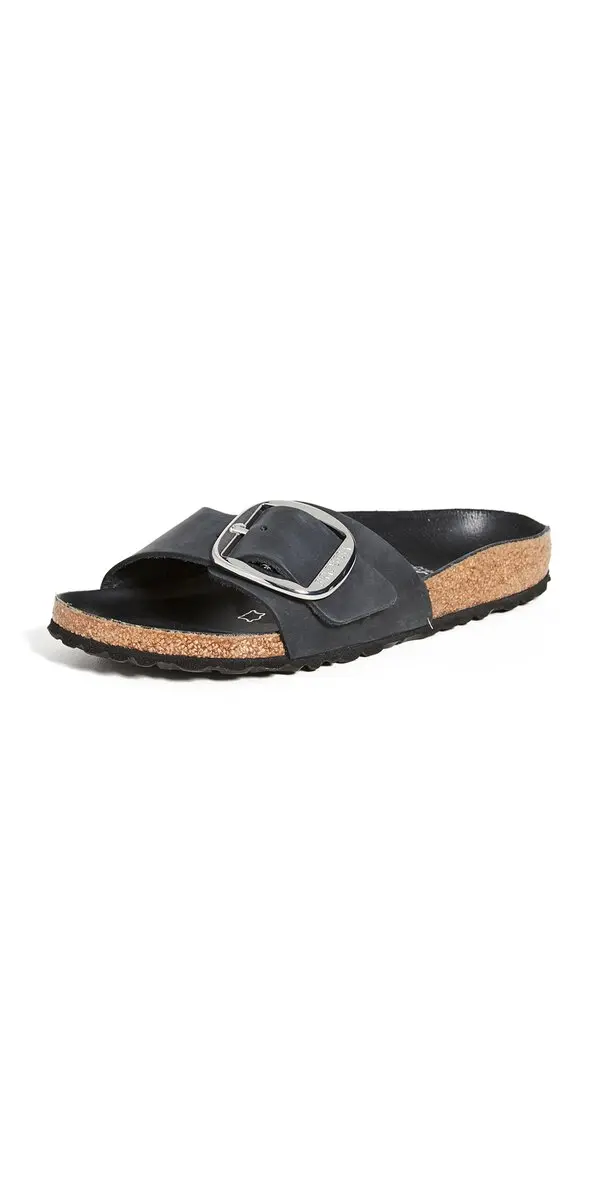 BIRKENSTOCK Madrid Big Buckle Sandals - Black