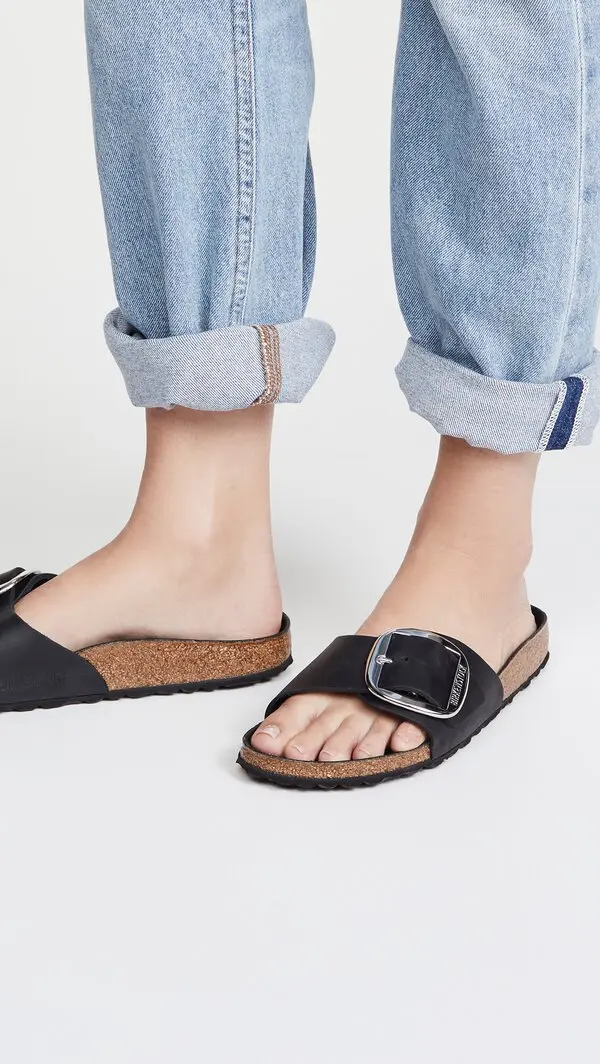 BIRKENSTOCK Madrid Big Buckle Sandals - Black