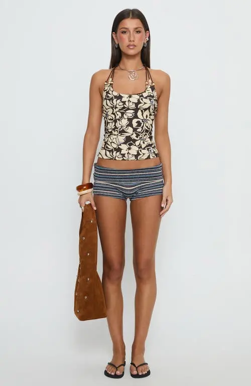 Princess Polly Radio Up Stripe Foldover Micro Shorts