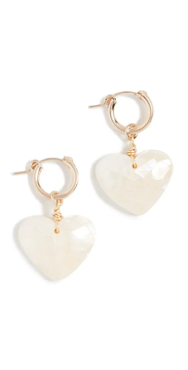 Brinker & Eliza Little Love Earrings - Gold/pearl
