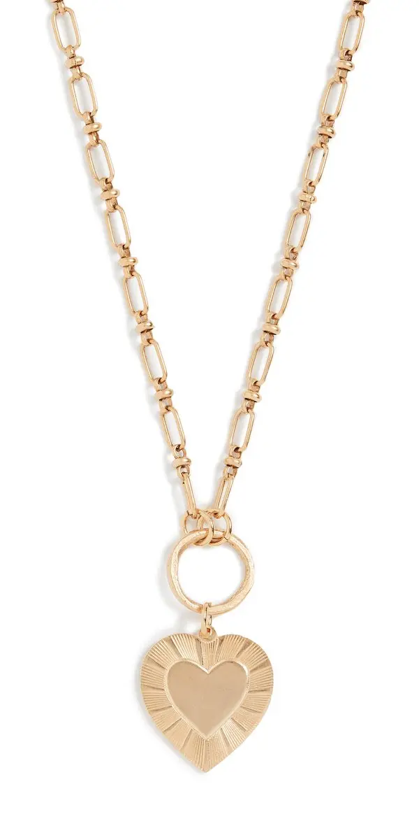 Brinker & Eliza Embossed Heart Pendant Necklace - Gold