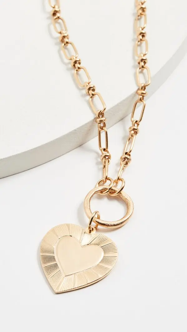 Brinker & Eliza Embossed Heart Pendant Necklace