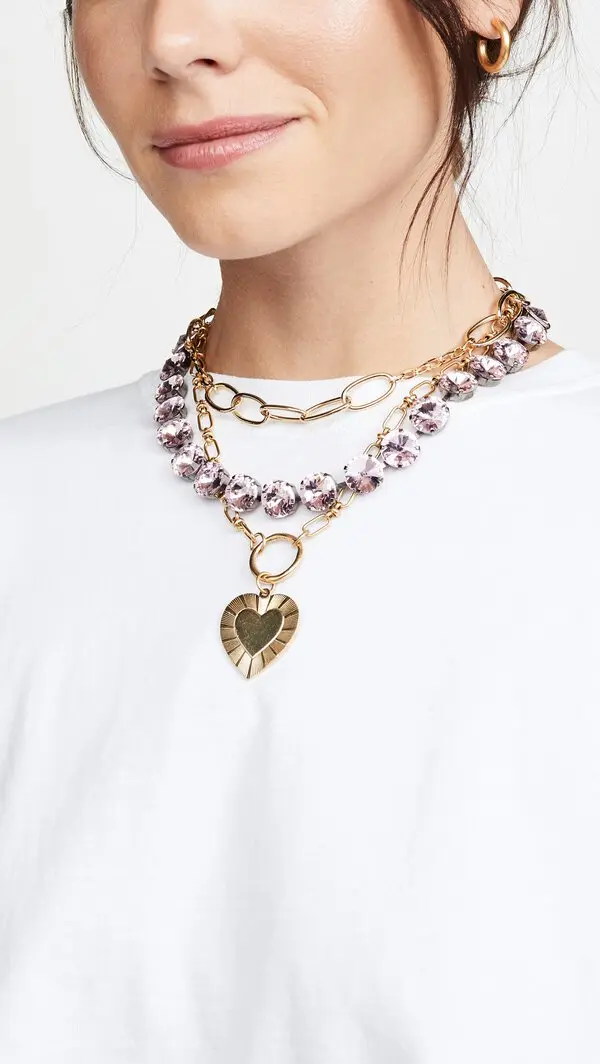 Brinker & Eliza Embossed Heart Pendant Necklace