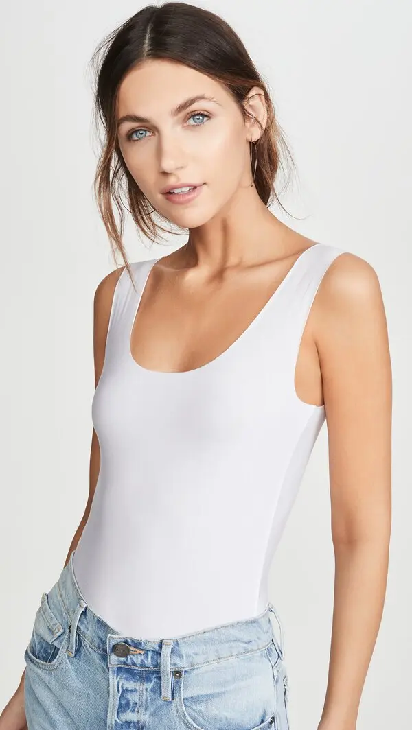 Commando Butter Tank Thong Bodysuit - White