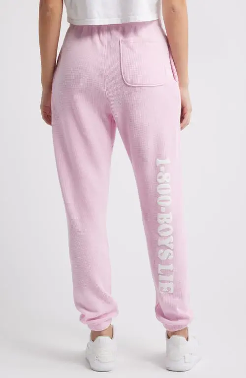 BOYS LIE 1-800 Revamped Slim Waffle Knit Graphic Joggers