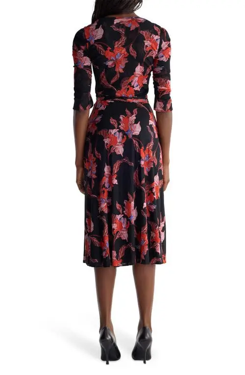 Diane Von Furstenberg Carmen Floral Mesh Midi Dress