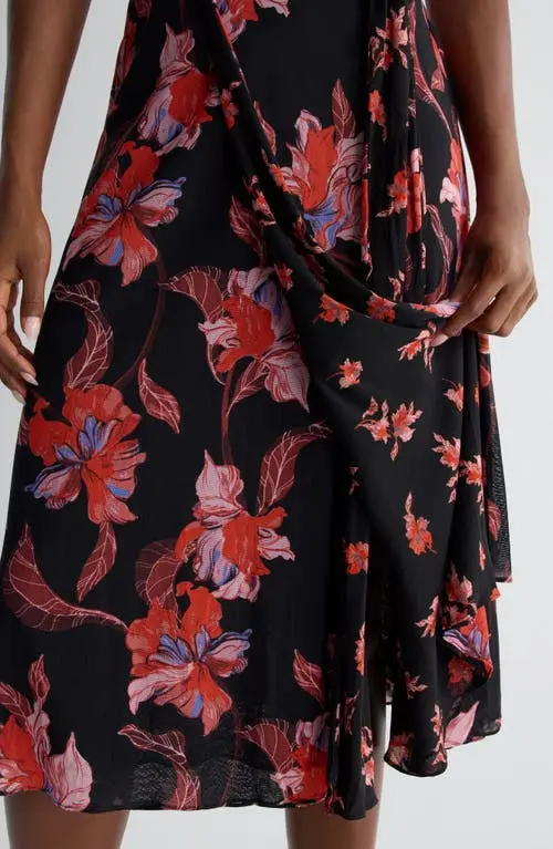Diane Von Furstenberg Carmen Floral Mesh Midi Dress