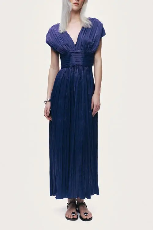 NOCTURNE V-neck Midi Sleeveless Dress