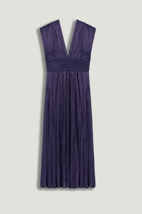 NOCTURNE V-neck Midi Sleeveless Dress