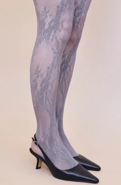 PETIT MOMENTS Stretch Lace Tights - Grey