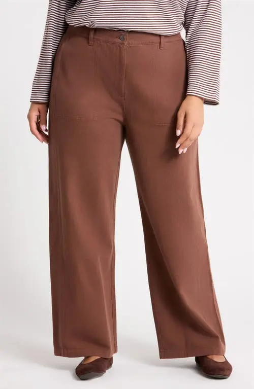 Eileen Fisher High Waist Wide Leg Full Length Organic Cotton Pants - Trufl