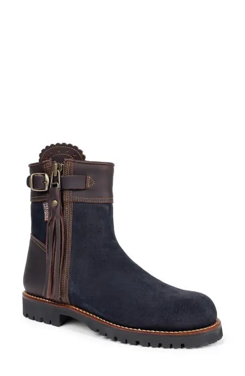 Penelope Chilvers Inclement Cropped Tassel Bootie - Navy/dark Brown