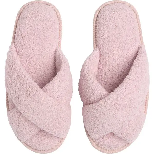 Barefoot Dreams Cozychic® Crossover Slipper - Petal