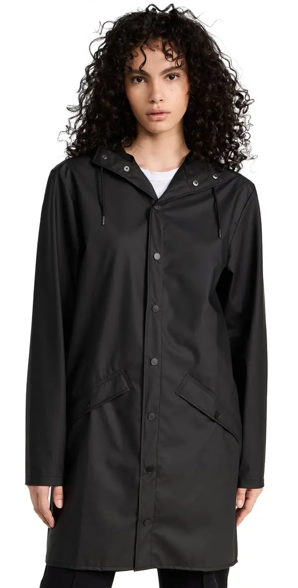 Rains Long Jacket - Black