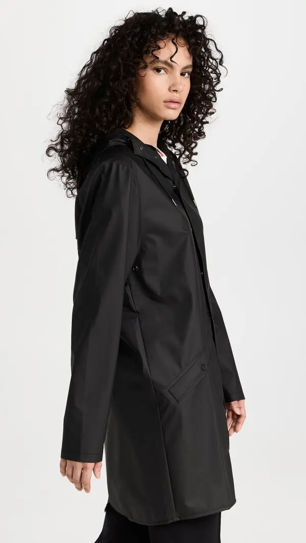 Rains Long Jacket - Black