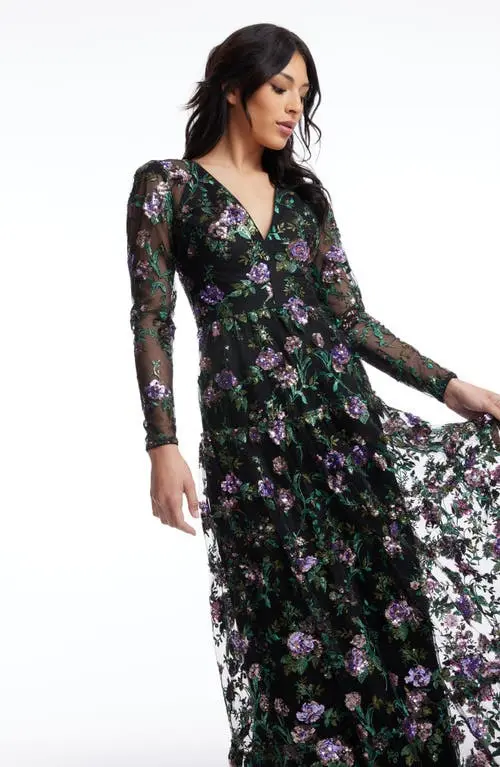 dress the population embroidered dress Vada Floral Embroidered Sweetheart Gown