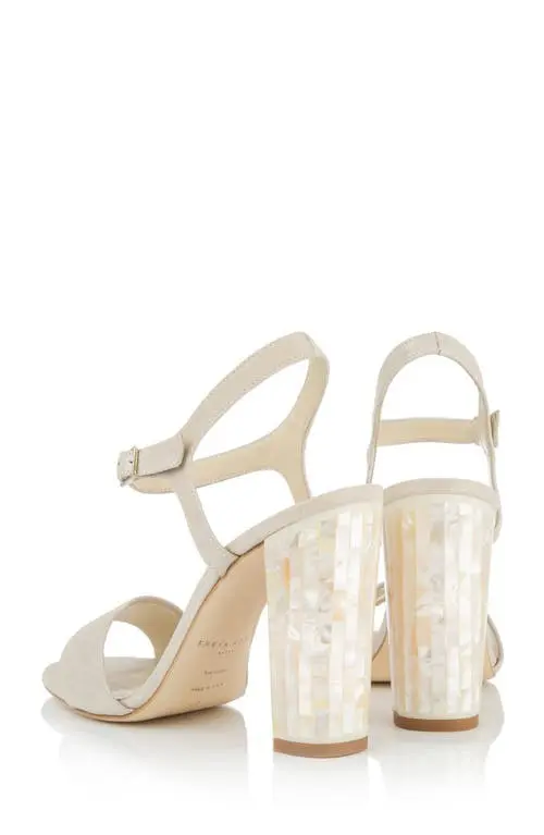 FREYA ROSE Martina Ankle Strap Pearl Heel Sandal - Champagne