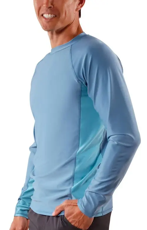 UV SKINZ Long Sleeve Crew Sun & Swim Shirt - Baltic/lagoon