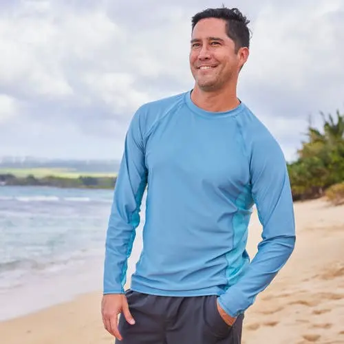 UV SKINZ Long Sleeve Crew Sun & Swim Shirt - Baltic/lagoon