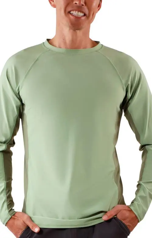UV SKINZ Long Sleeve Crew Sun & Swim Shirt - Sage/washed Olive