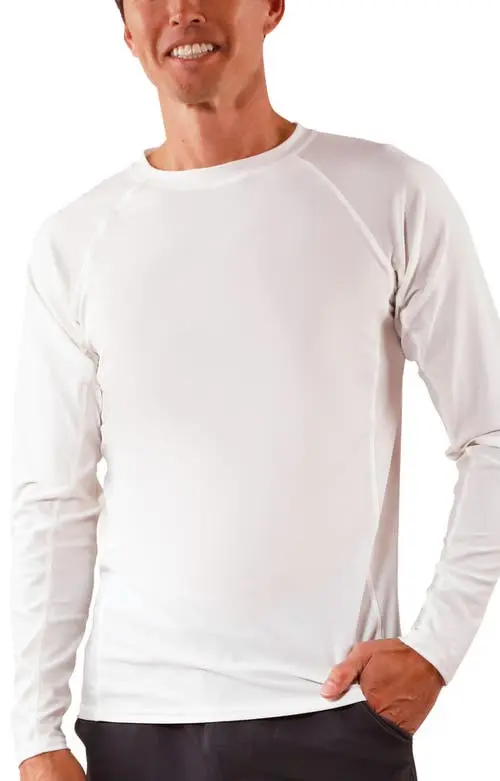 UV SKINZ Long Sleeve Crew Sun & Swim Shirt - White