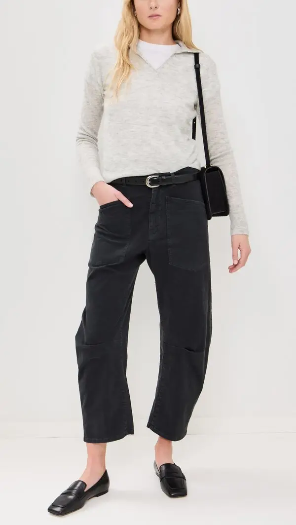 NILI LOTAN Shon Twill Trousers - Carbon