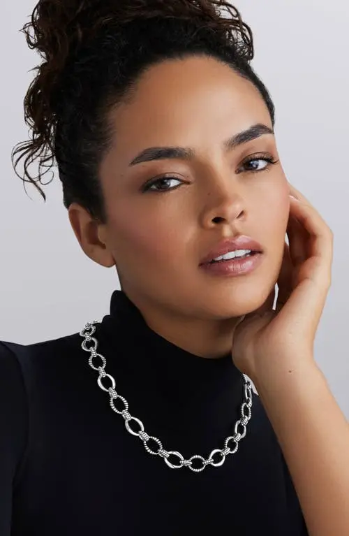 Lagos Sterling Fluted Link Necklace