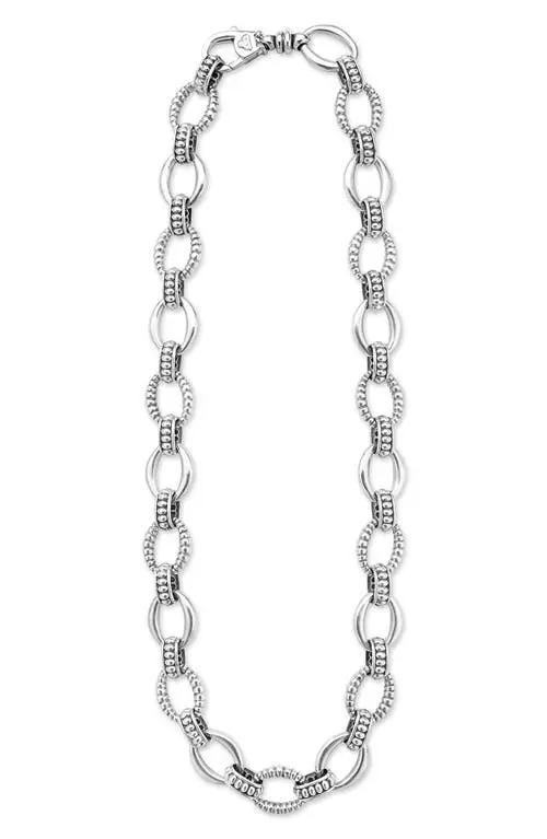 Lagos Sterling Fluted Link Necklace