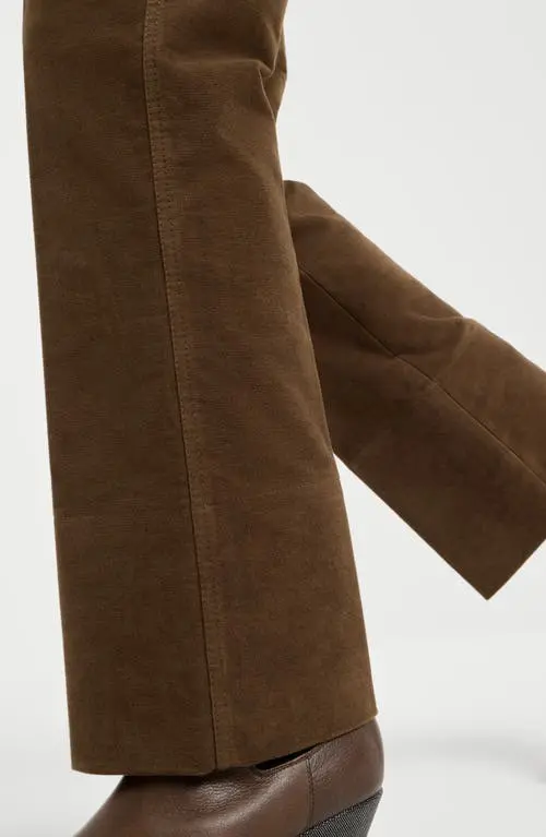 Brunello Cucinelli Stretch Cotton Moleskin Cigarette Trousers