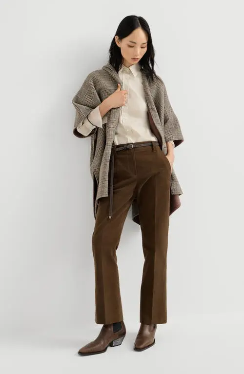 Brunello Cucinelli Stretch Cotton Moleskin Cigarette Trousers