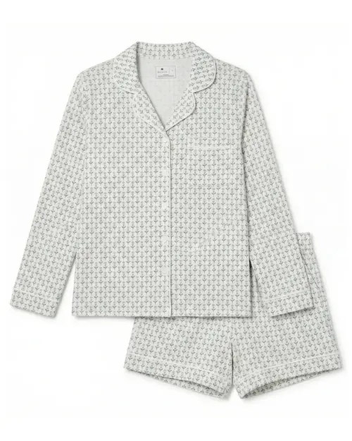 MOTETTE Printed Long Sleeve Pajama Set With Shorts