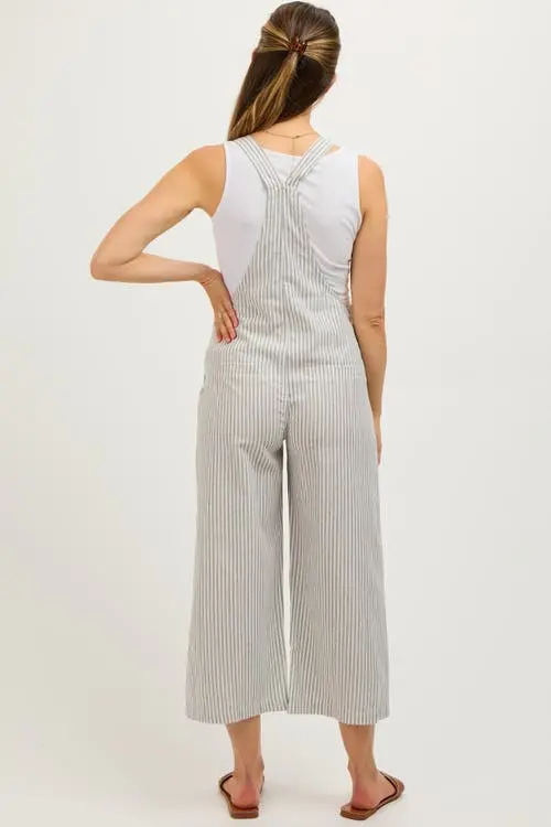 PINKBLUSH Striped Linen Overalls