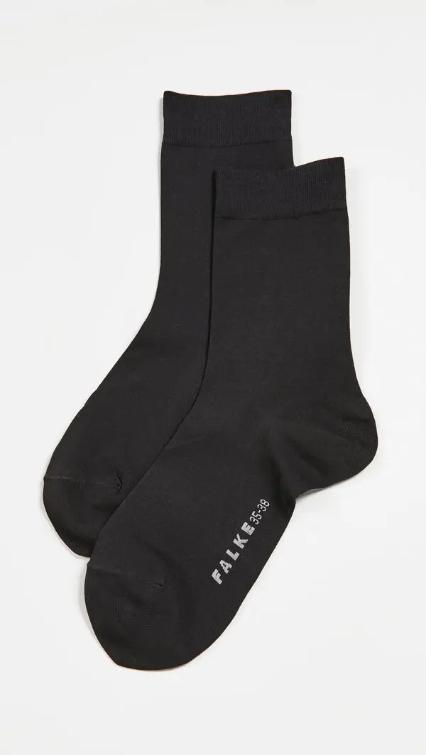Falke Cotton Touch Ankle Socks - Black