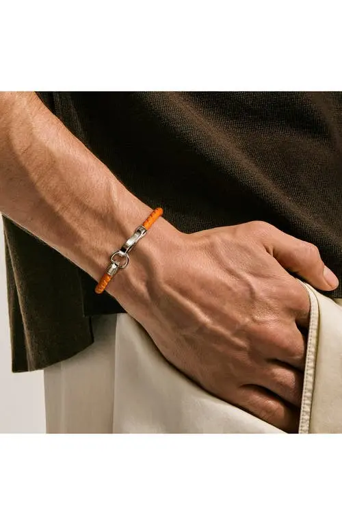 John Hardy Braided Leather Hook Clasp Bracelet