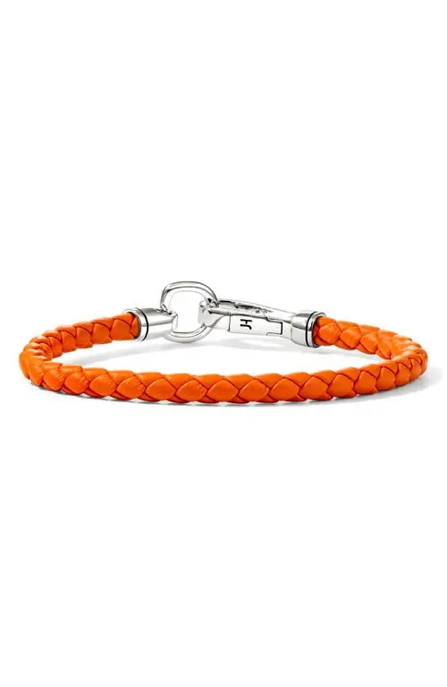 John Hardy Braided Leather Hook Clasp Bracelet