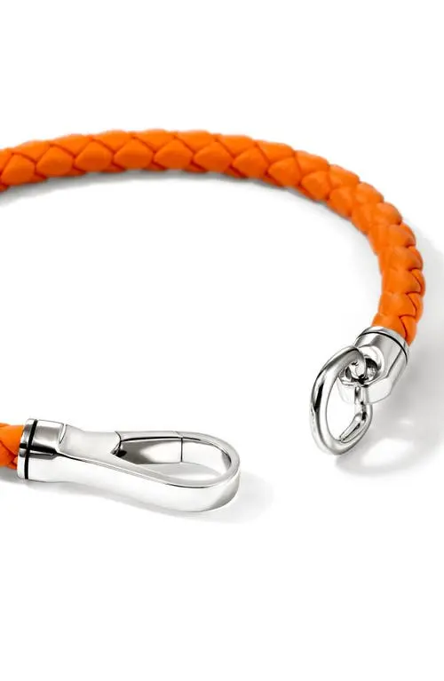 John Hardy Braided Leather Hook Clasp Bracelet
