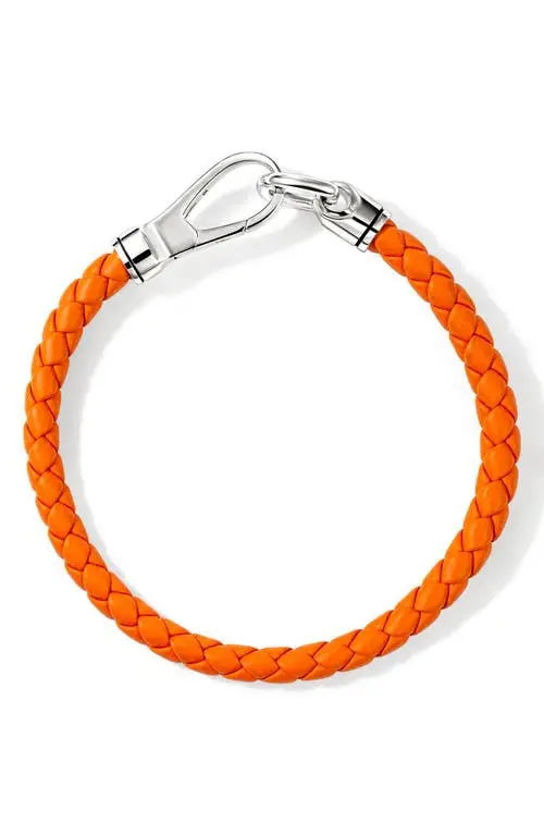 John Hardy Braided Leather Hook Clasp Bracelet