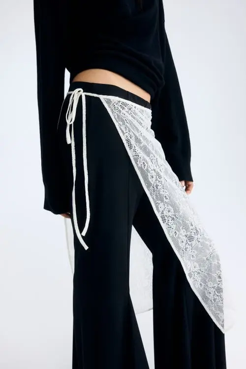 H&m Lace Wrap Midi Skirt
