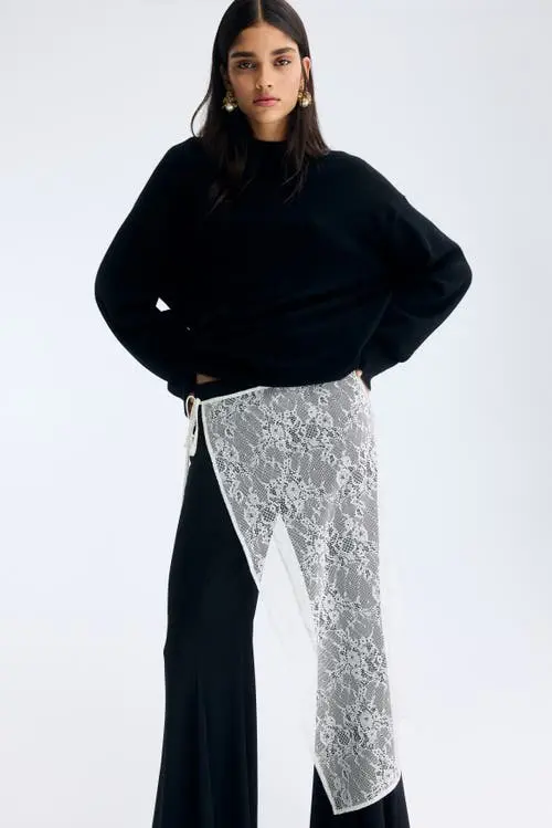 H&m Lace Wrap Midi Skirt