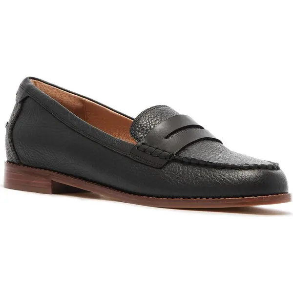 FRANKIE4 Classic Leather Penny Loafers - Black Tumbled