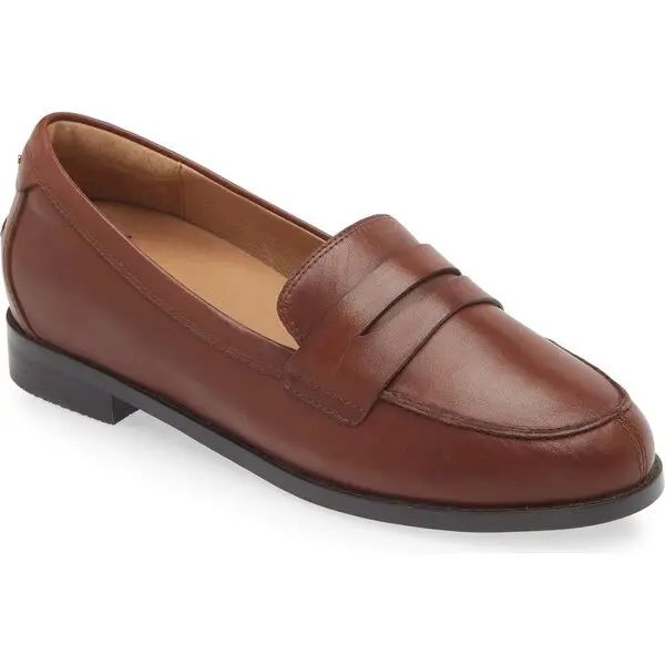 FRANKIE4 Classic Leather Penny Loafers - Deep Tan