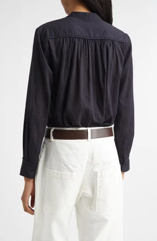 NILI LOTAN Clarys Shirred Yoke Top - Midnight