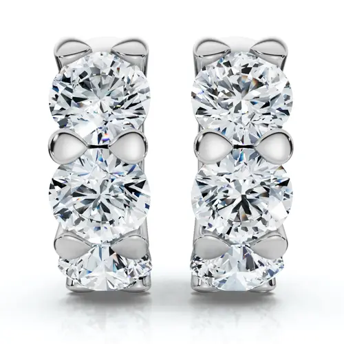 BLISS DIAMOND 3ct Diamond Lab Grown Diamond Huggie Hoop Earrings