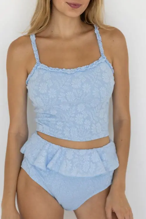 Geode Swimwear Azure Tankini Top - Blue