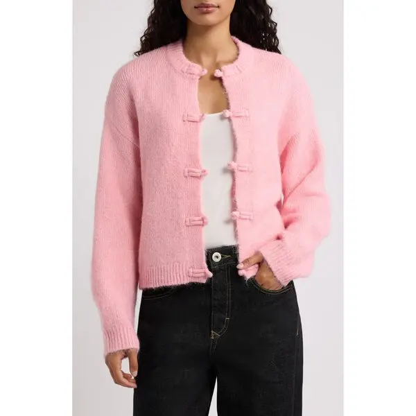 BDG URBAN OUTFITTERS Knot Fastening Cardigan - Pink