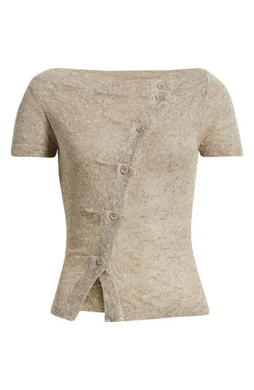 BDG URBAN OUTFITTERS Rue Asymmetrical Button Top - Beige